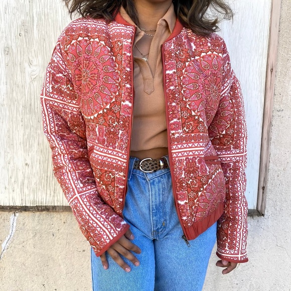 Polagram | Jackets & Coats | Polagram Paisley Quilted Coat Ml New Nwt ...